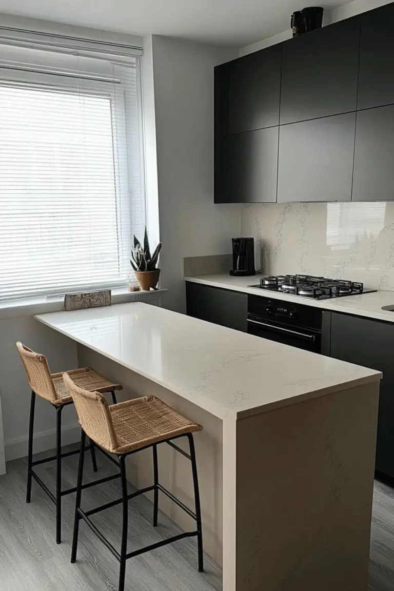 15 Einrichtungsideen für kleine Küchen mit Theke!